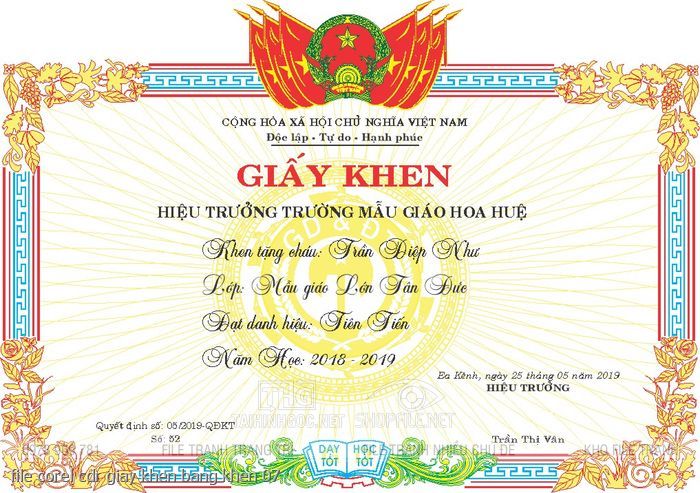 file corel cdr giay khen bang khen 07