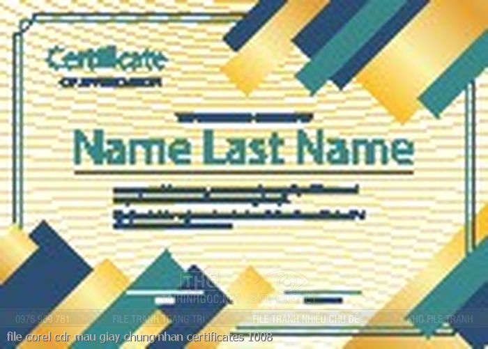 file corel cdr mau giay chung nhan certificates 1008