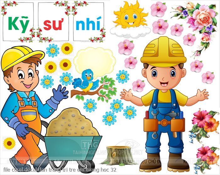 file corel decal dan trang tri tre em tuong hoc 32