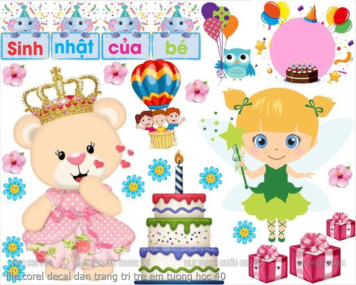 file corel decal dan trang tri tre em tuong hoc 40