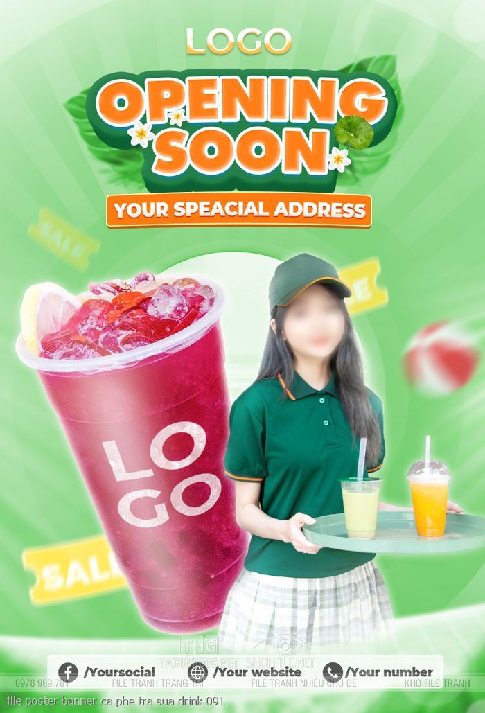file poster banner ca phe tra sua drink 091