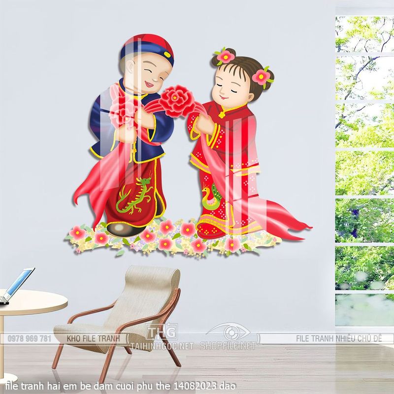 file tranh hai em be dam cuoi phu the 14082023 dao