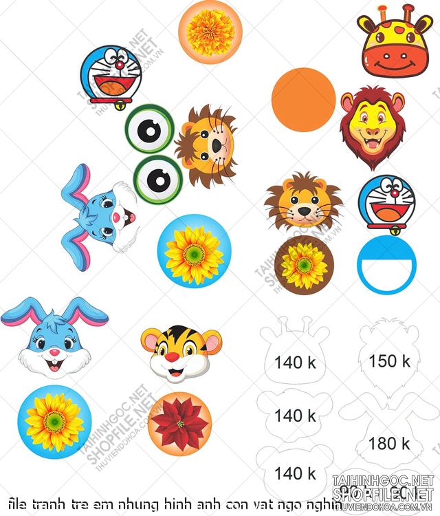 file tranh tre em nhung hinh anh con vat ngo nghin
