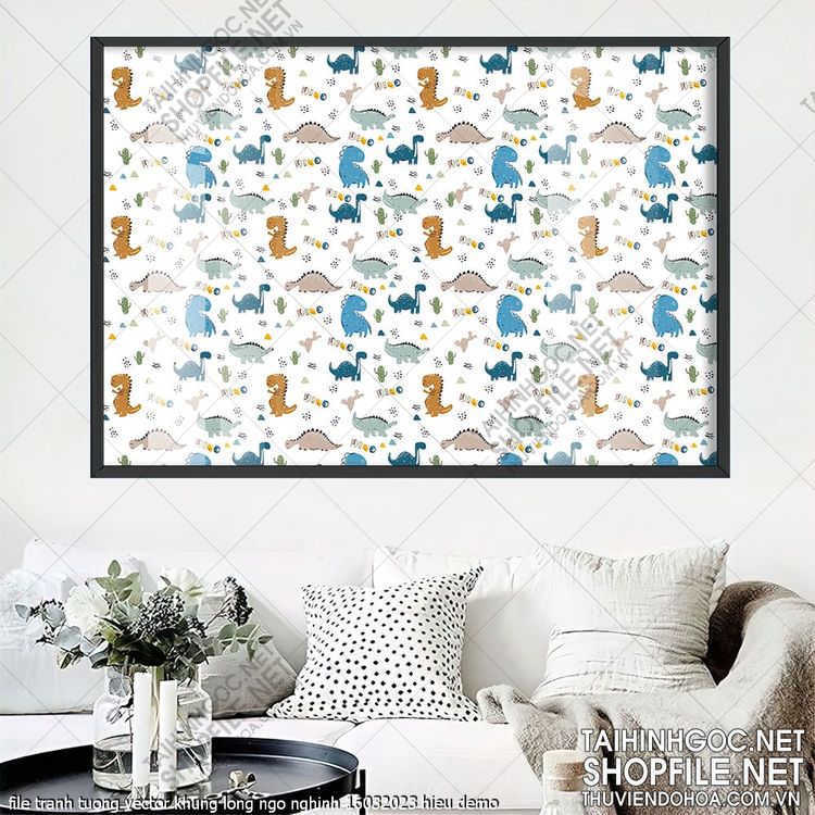 file tranh tuong vector khung long ngo nghinh 16032023 hieu