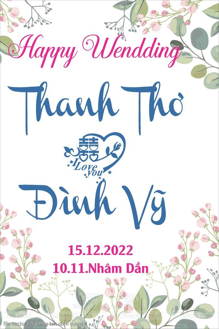 file vector cdr bang ten dam cuoi 17