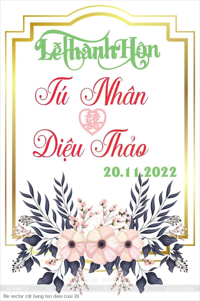 file vector cdr bang ten dam cuoi 20