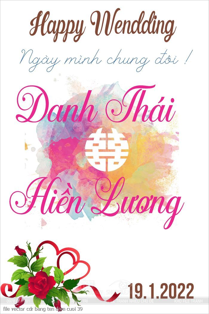 file vector cdr bang ten dam cuoi 39