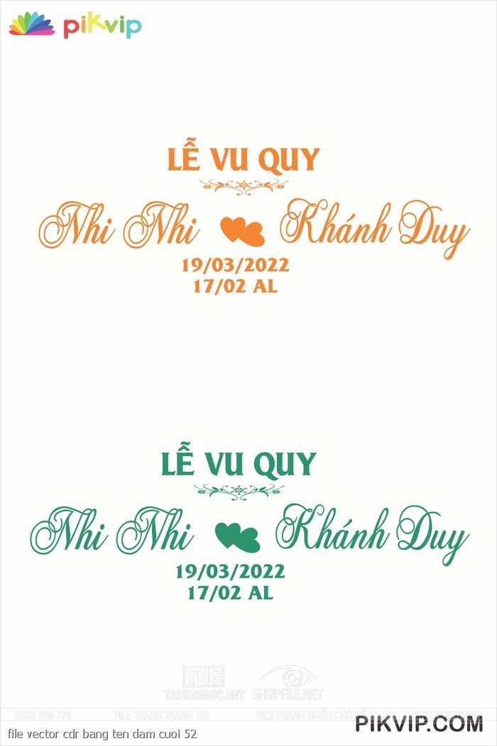 file vector cdr bang ten dam cuoi 52