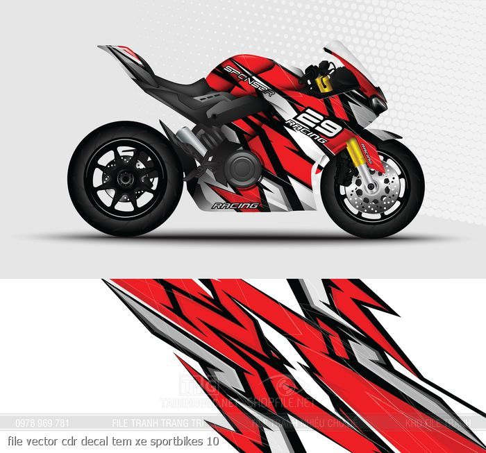 file vector cdr decal tem xe sportbikes 10
