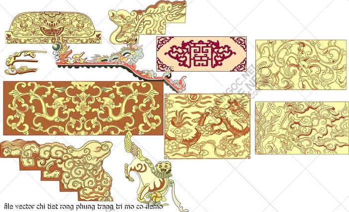 file vector chi tiet rong phung trang tri mo co