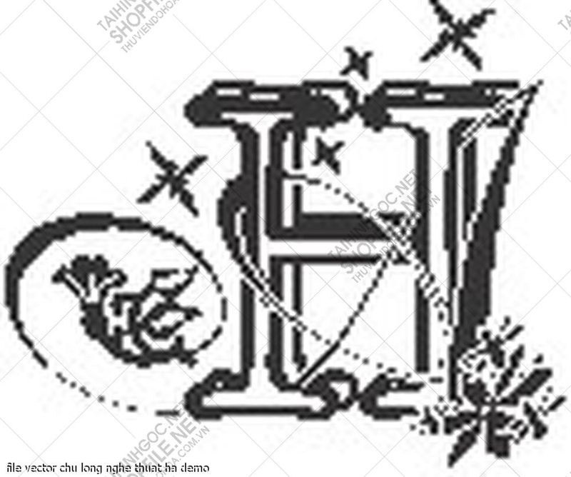 file vector chu long nghe thuat ha