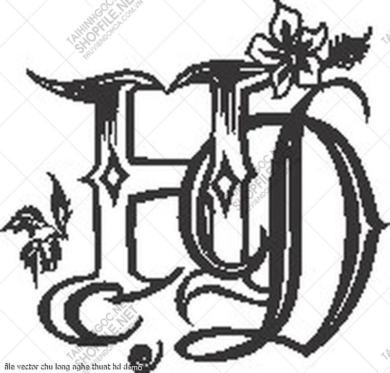 file vector chu long nghe thuat hd