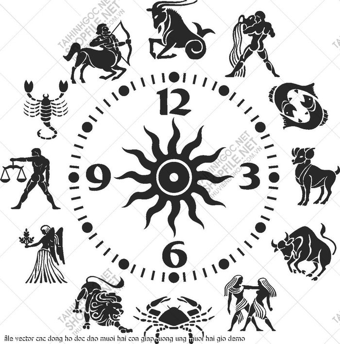 File Vector Cnc Dong Ho Doc Dao Muoi Hai Con Giap Tuong Ung Muoi Hai Gio