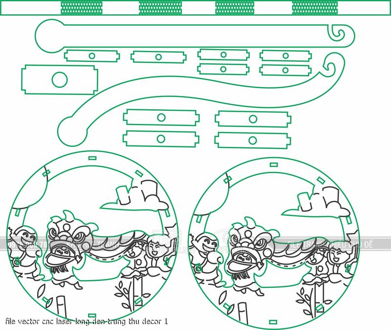 file vector cnc laser long den trung thu decor 1