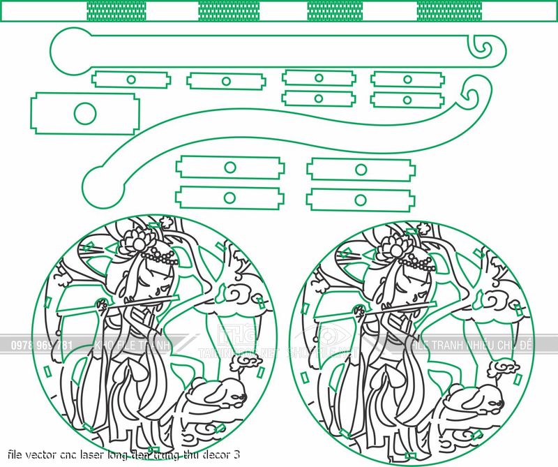 file vector cnc laser long den trung thu decor 3