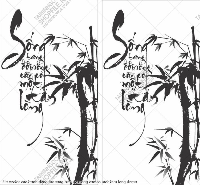 Tranh psd thư pháp hoa mẫu đơn trang trí