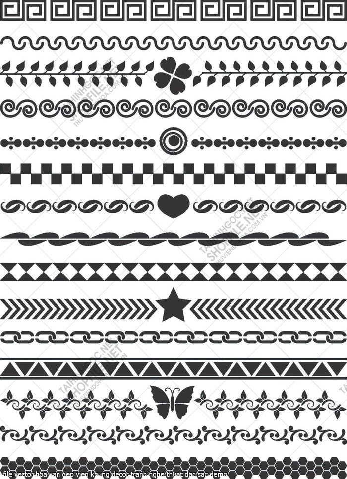 file vector hoa van dep vien khung decor tranh nghe thuat dac sac
