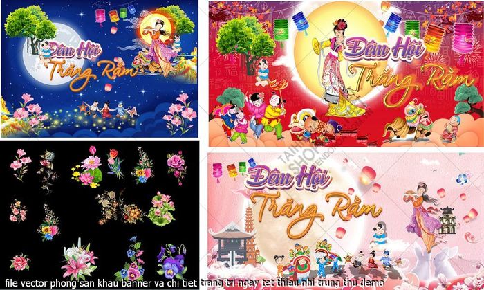 file vector phong san khau banner va chi tiet trang tri ngay tet thieu ...