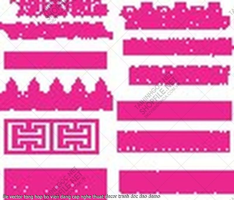 file vector tong hop bo vien dang cap nghe thuat decor tranh doc dao