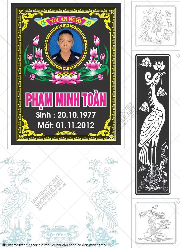 file vector tranh decor bia mo voi hai chu cong co dep mat