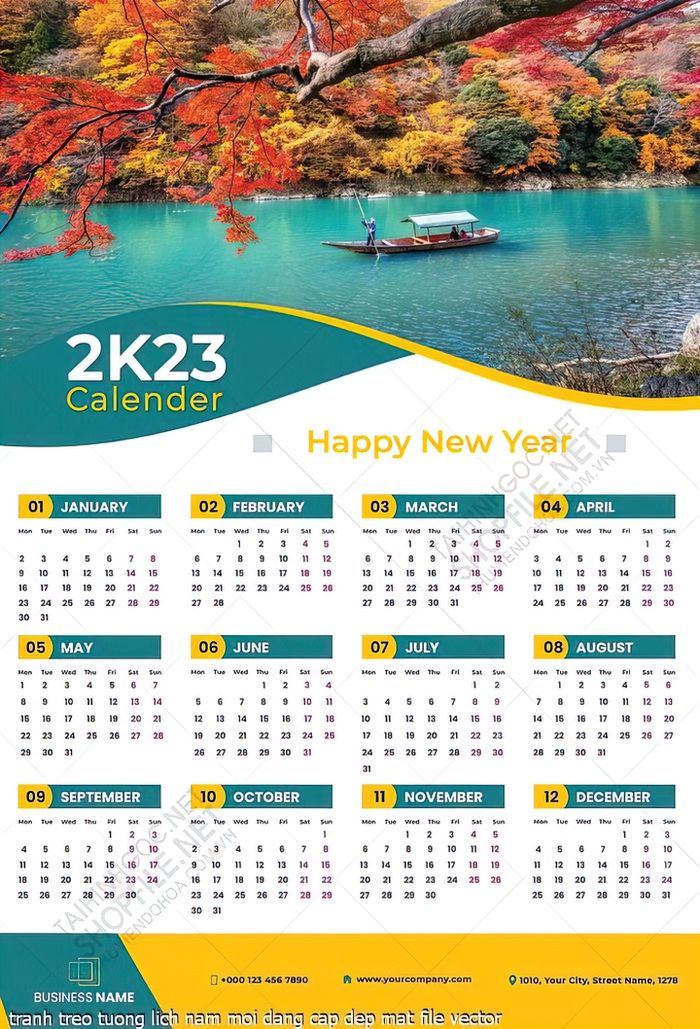 Layout bìa lich tết file PSD